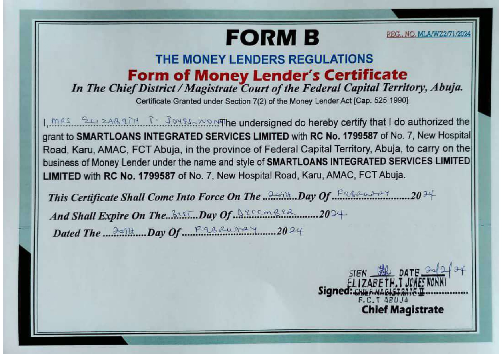 Lending License - Smartloans